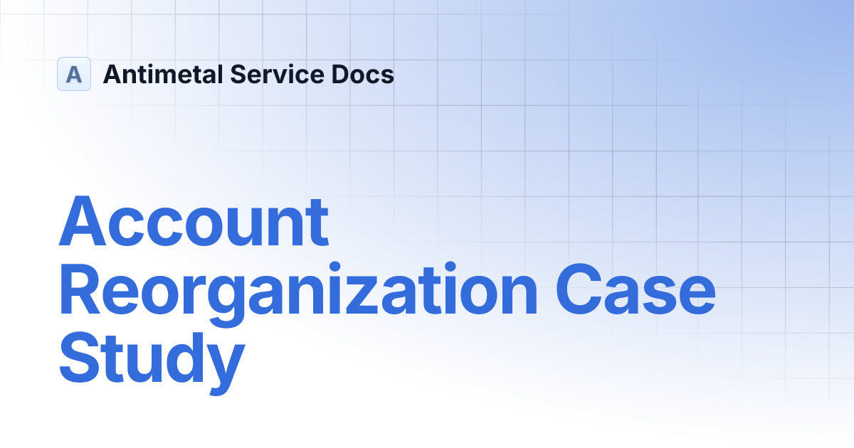 Account Reorganization Case Study | Antimetal Service Docs